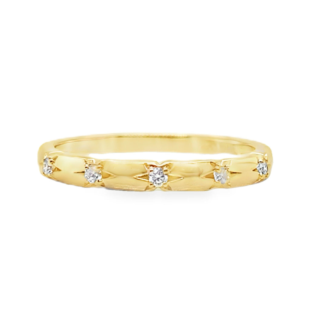 Spaced Out Flush Set Diamond Band – Perrara