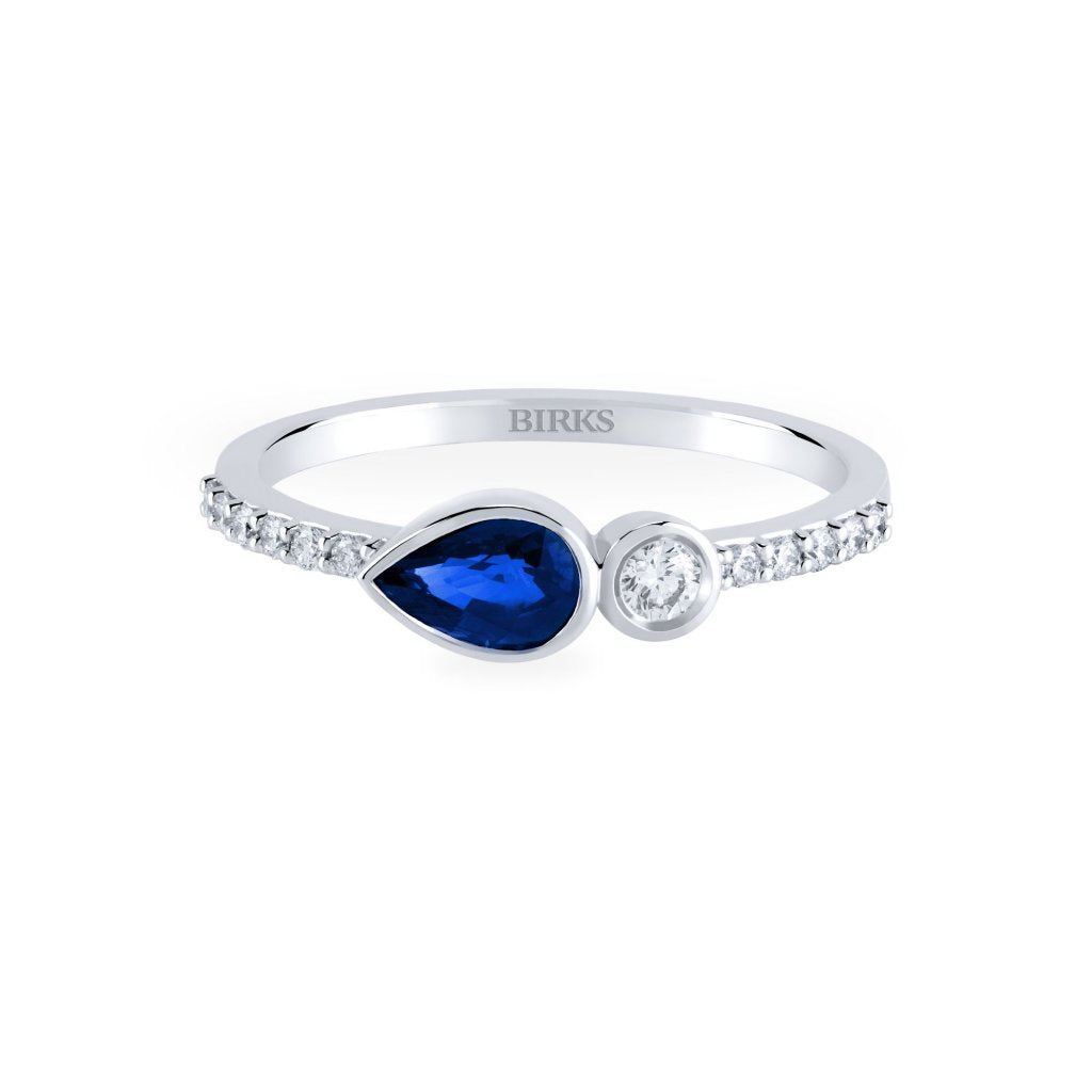 Birks Splash Diamond & Sapphire Band Ring – Perrara